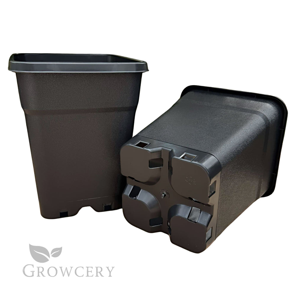 Square Plant Pots | Heavy Duty Plastic Pots – Growcery